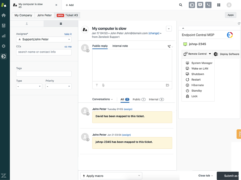 Endpoint Central MSP App Integration with Zendesk Support Endpoint Central MSP App Integration with Zendesk Support