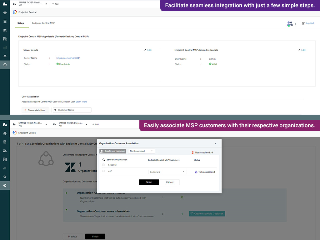 Endpoint Central MSP App Integration with Zendesk Support Endpoint Central MSP App Integration with Zendesk Support